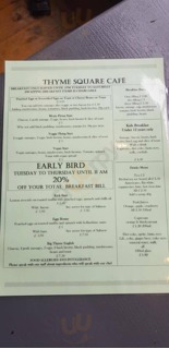 Thyme Square Cafe, Newcastle upon Tyne - 5 Station Road | Menu and Prices