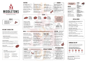 Middletons Steakhouse & Grill Leicester, Leicester - Menu, prices ...
