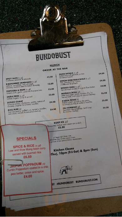 Bundobust Leeds, Leeds - 6 Mill Hill - Menu and Prices
