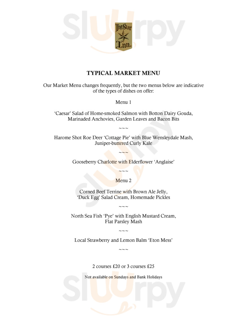 The Star Inn, Harome - Owmen Field Lane | Menu and Prices