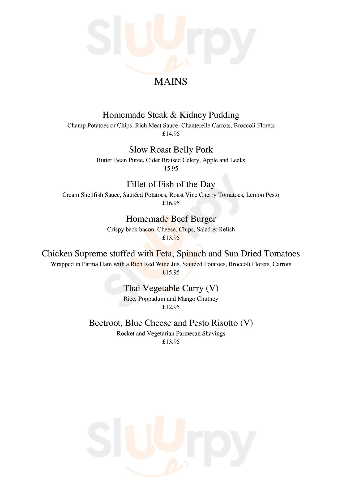 King's Head Inn menù, Thirlmere - Main Menu | Sluurpy