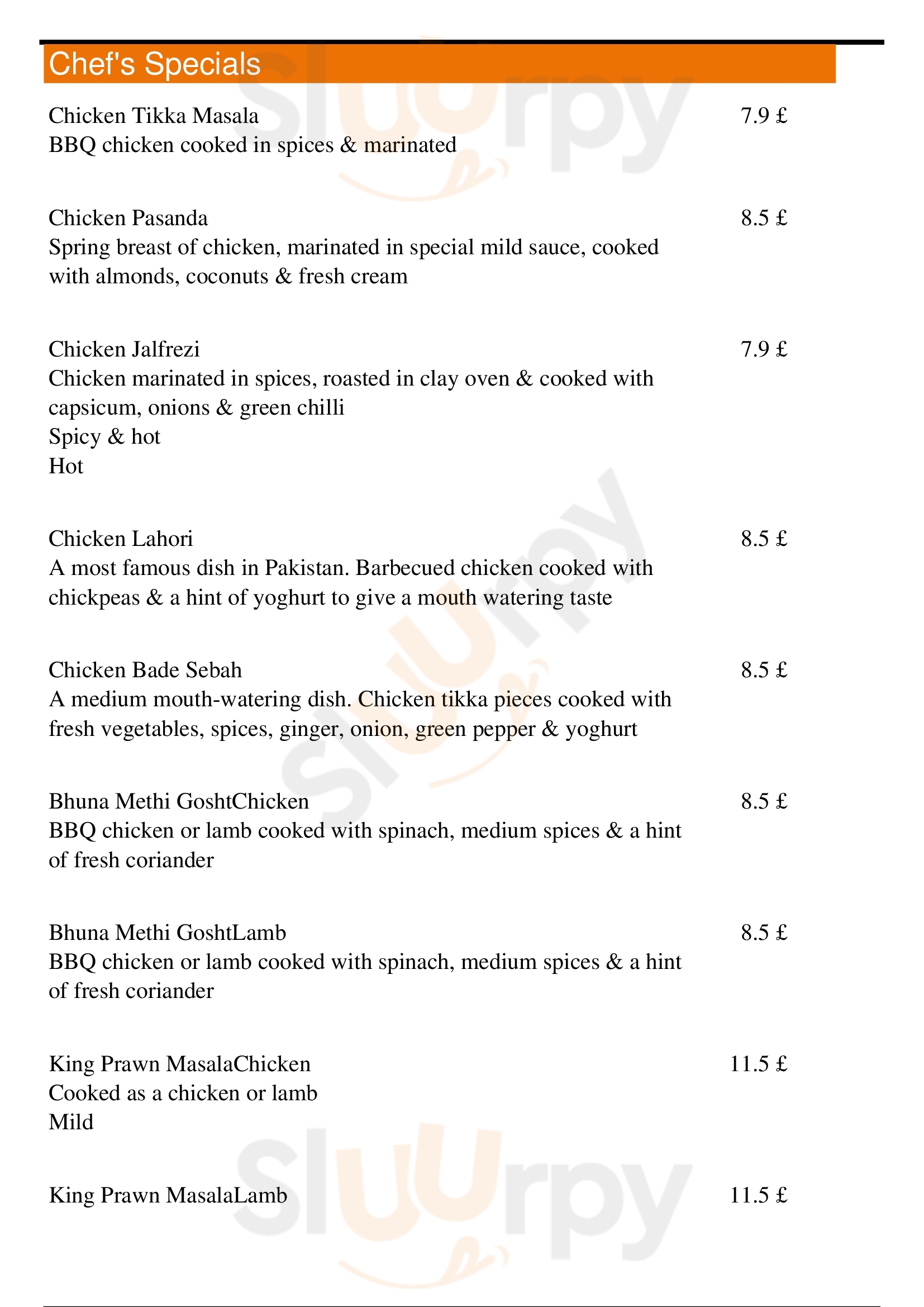 New Raj Mahal menù, Lowestoft - Main Menu | Sluurpy