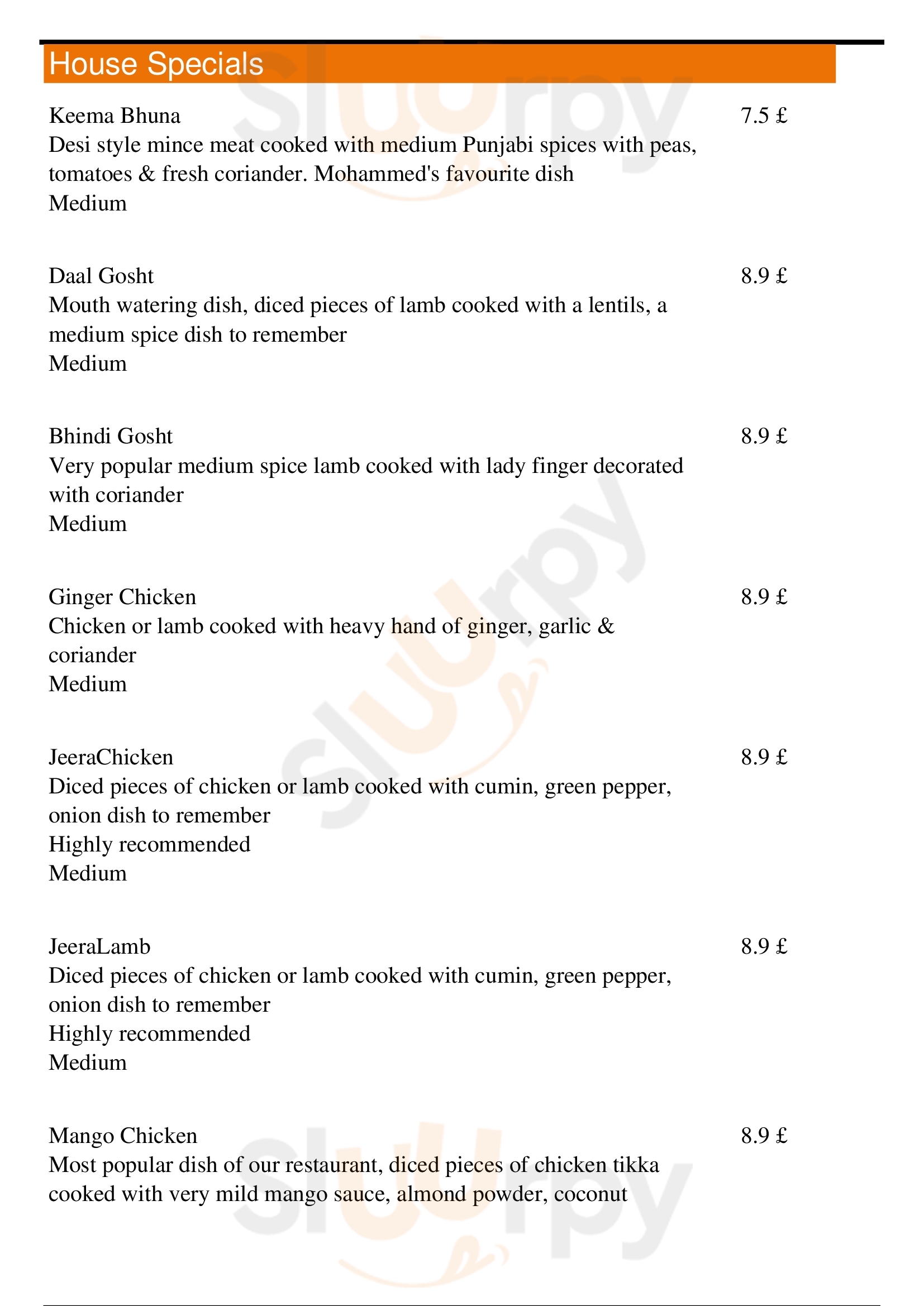 New Raj Mahal menù, Lowestoft - Main Menu | Sluurpy