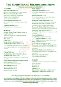 The Robin Hood Tavern, Sheringham - 15 Station Road - Menu and Prices