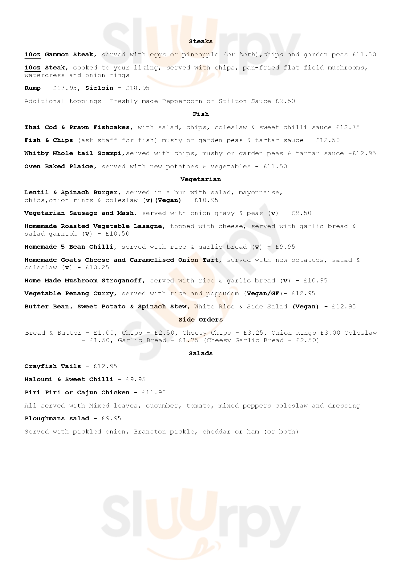 Main Menu Menu - The Swan, Hilborough