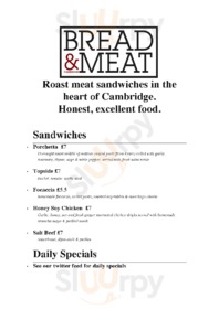 Bread & Meat, Cambridge - 4 Bene't Street | Menu and Prices