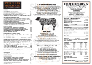 Two Bulls Steakhouse, Eastbourne - 42 Church Street - Menu and Prices