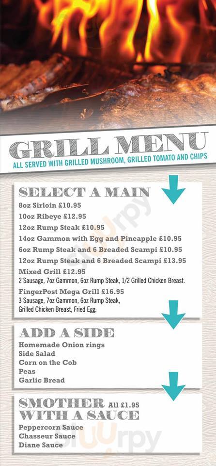 The Fingerpost Pub menù, Walsall - Main Menu | Sluurpy