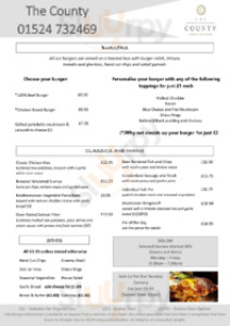 The County Hotel, Carnforth - Lancaster Road - Menu and Prices