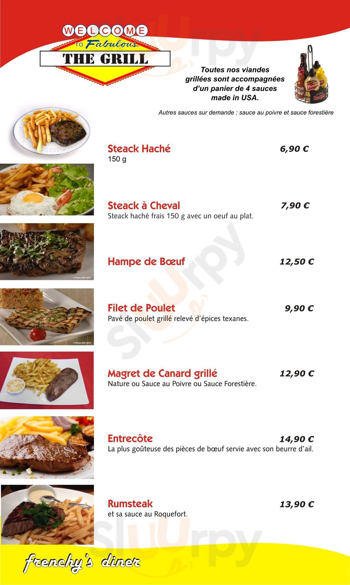 Frenchy's Diner menù, Bar-le-Duc - Menu principal | Sluurpy