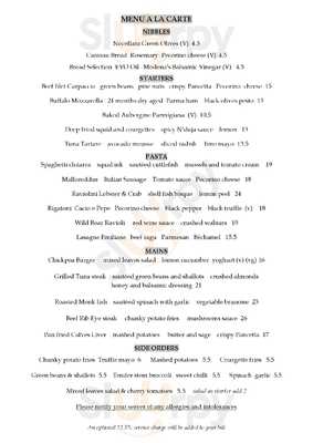 Gustoso Ristorante & Enoteca, London - 35 Willow Place - Menu and Prices