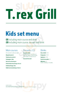 T. Rex Restaurant, London - Cromwell Road - Menu and Prices