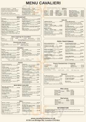 Cavalieri Cuisine, London - Menu, prices, restaurant rating
