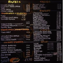 Hendon Bagel Bakery, London - 55-57 Church Road - Menu and Prices