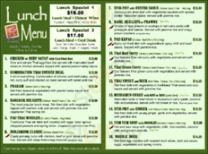 Benjarong Thai Restaurant - Howick, Howick - 87 Picton Street - Menu ...