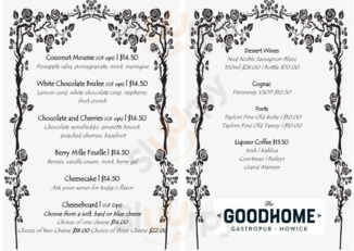 The Good Home Howick, Howick - 78 Picton Street | Menu and Prices
