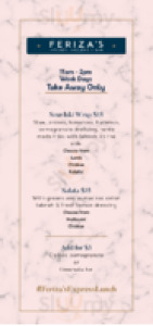 Feriza's, Auckland Central - 7/12 Jellicoe St - Menu and Prices