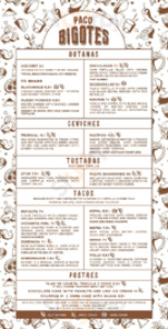 Paco Bigotes, Estoril - Rua Nunes dos Santos, Local C - Menu