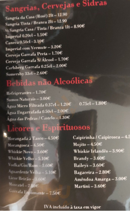 O Tasco, Carnaxide - Rua 5 de Outubro 41 A | Menu