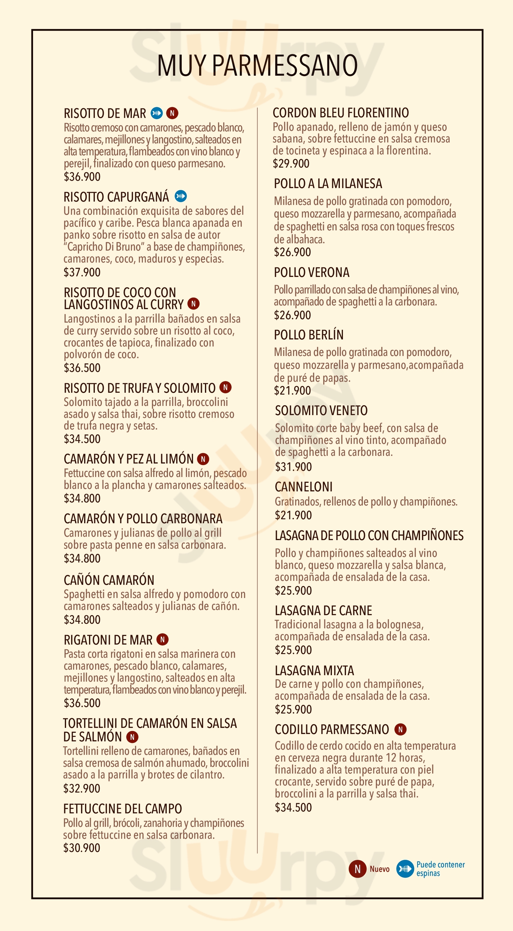 Parmessano Restaurante menù, Medellín - Menu | Sluurpy