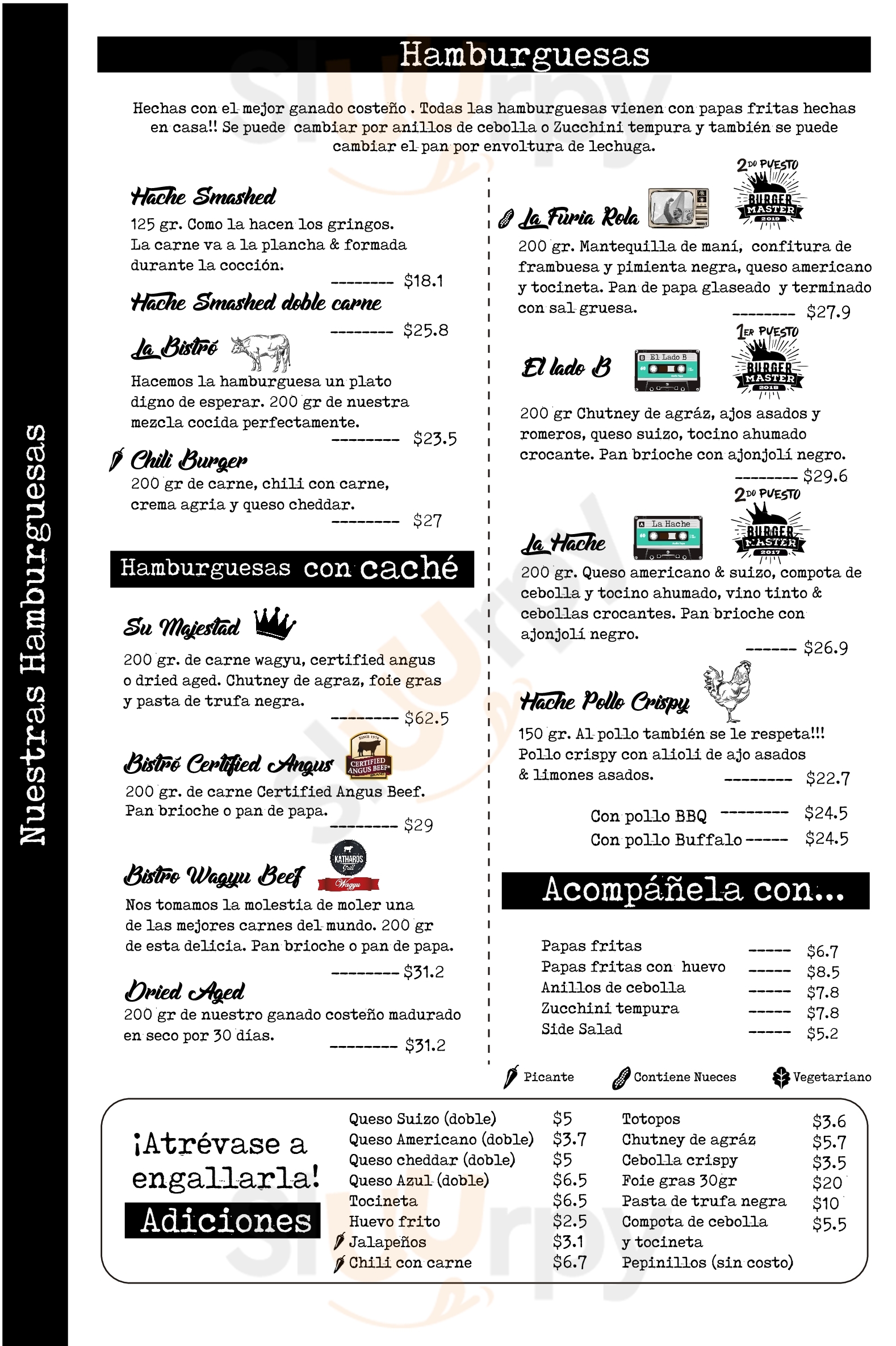 Hache De Hamburguesa menù, Bogotá - Main Menu | Sluurpy