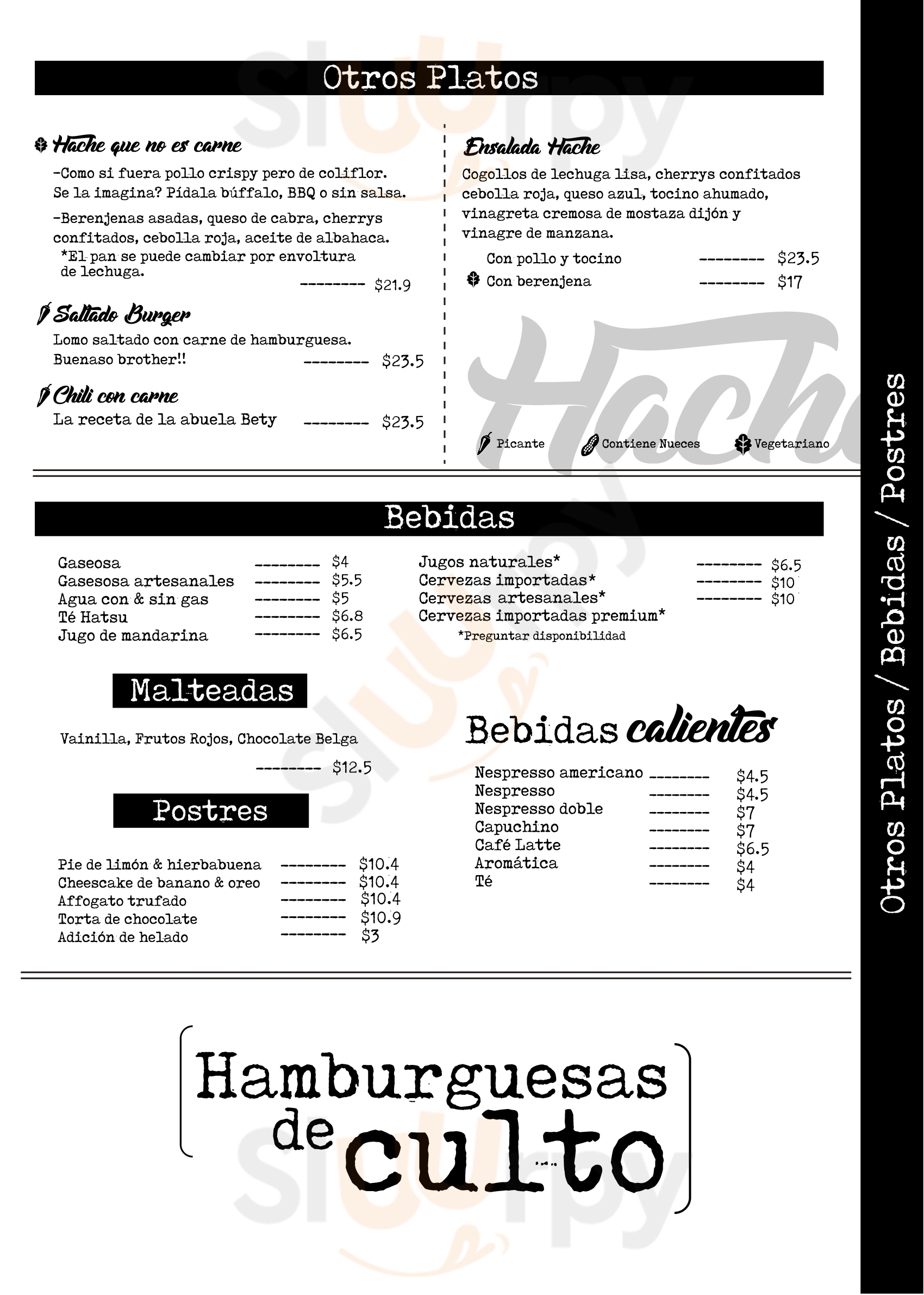 Hache De Hamburguesa menù, Bogotá - Main Menu | Sluurpy