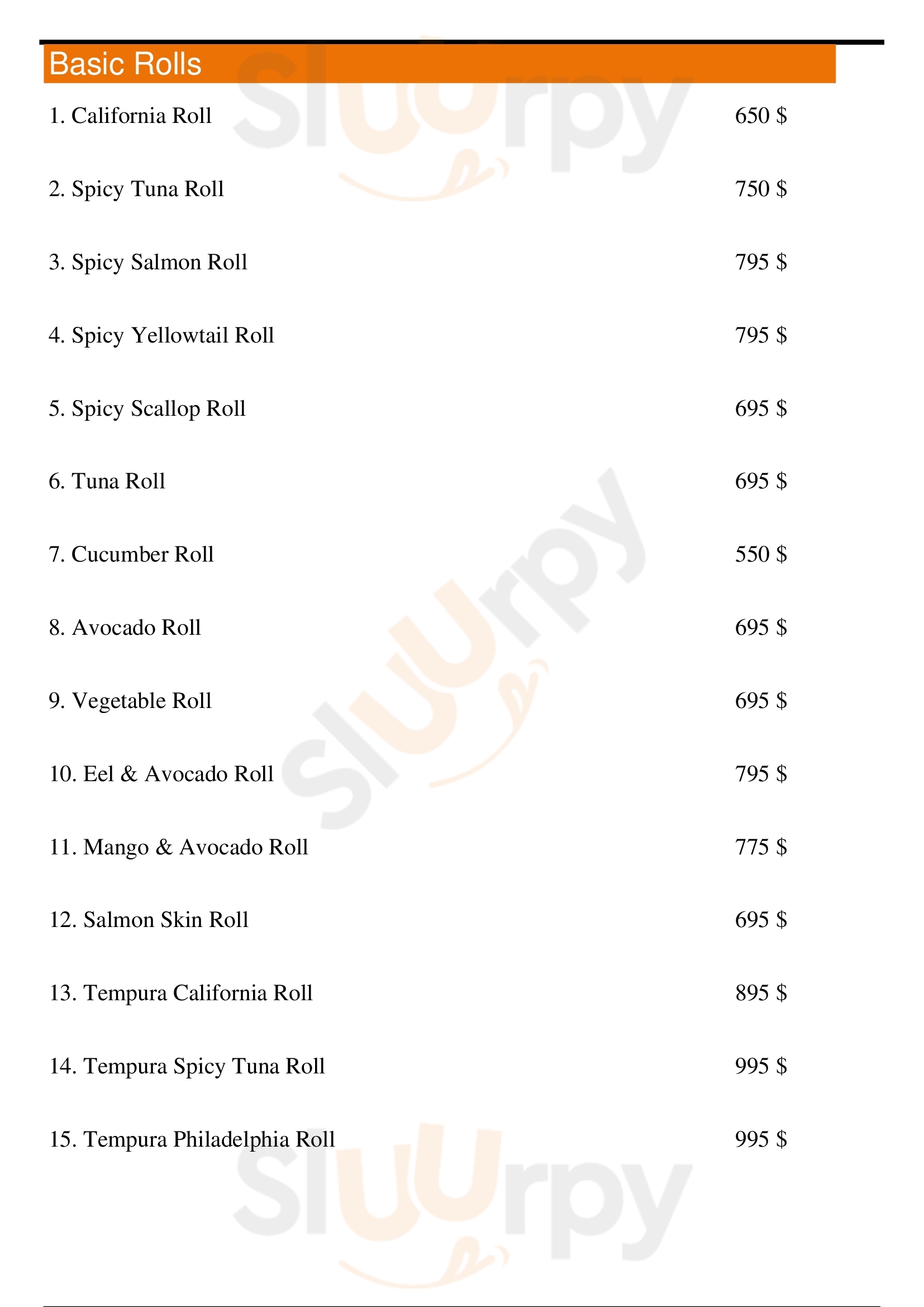 Toyo Sushi And Roll menù, Anaheim - Main Menu | Sluurpy