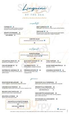 Linguini By The Sea, Atlantic City - 500 Boardwalk - Menu and Prices