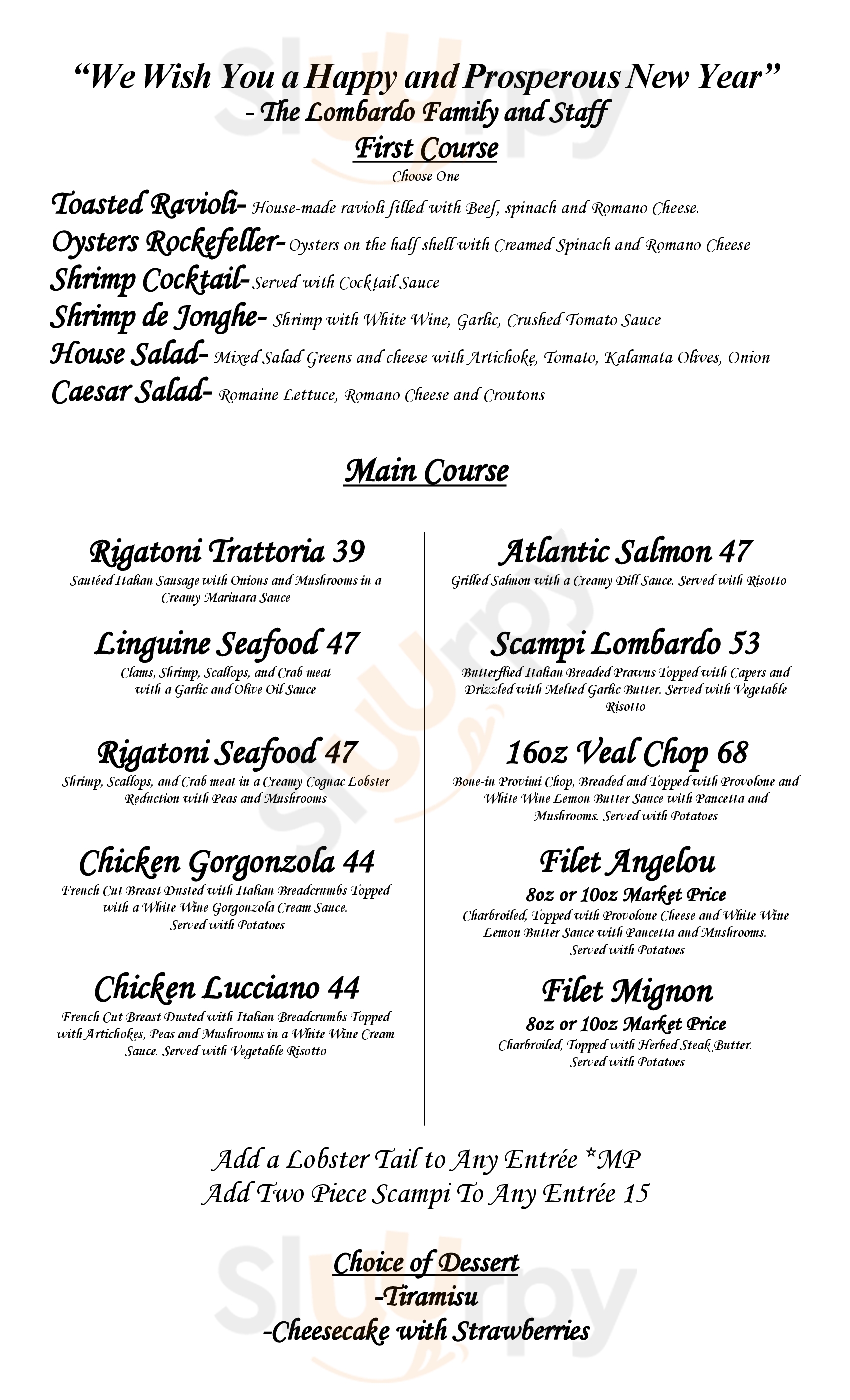 Menu Main Menu - Angelo's Taverna, Saint Louis