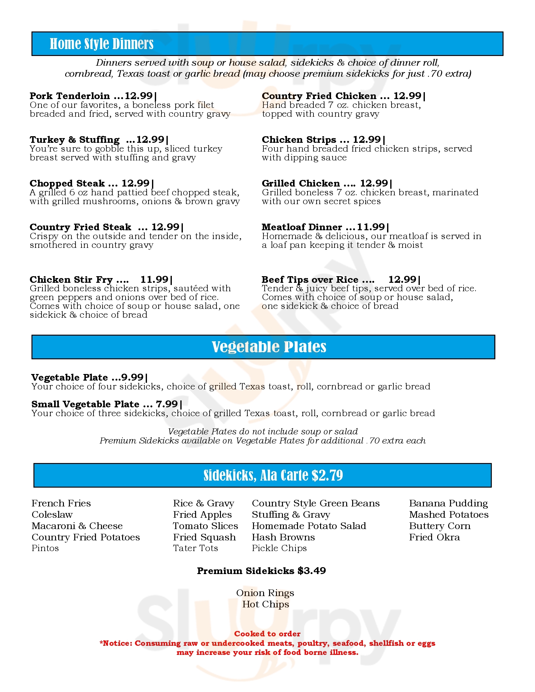 Carolina's Diner menù, Greensboro - Main Menu | Sluurpy