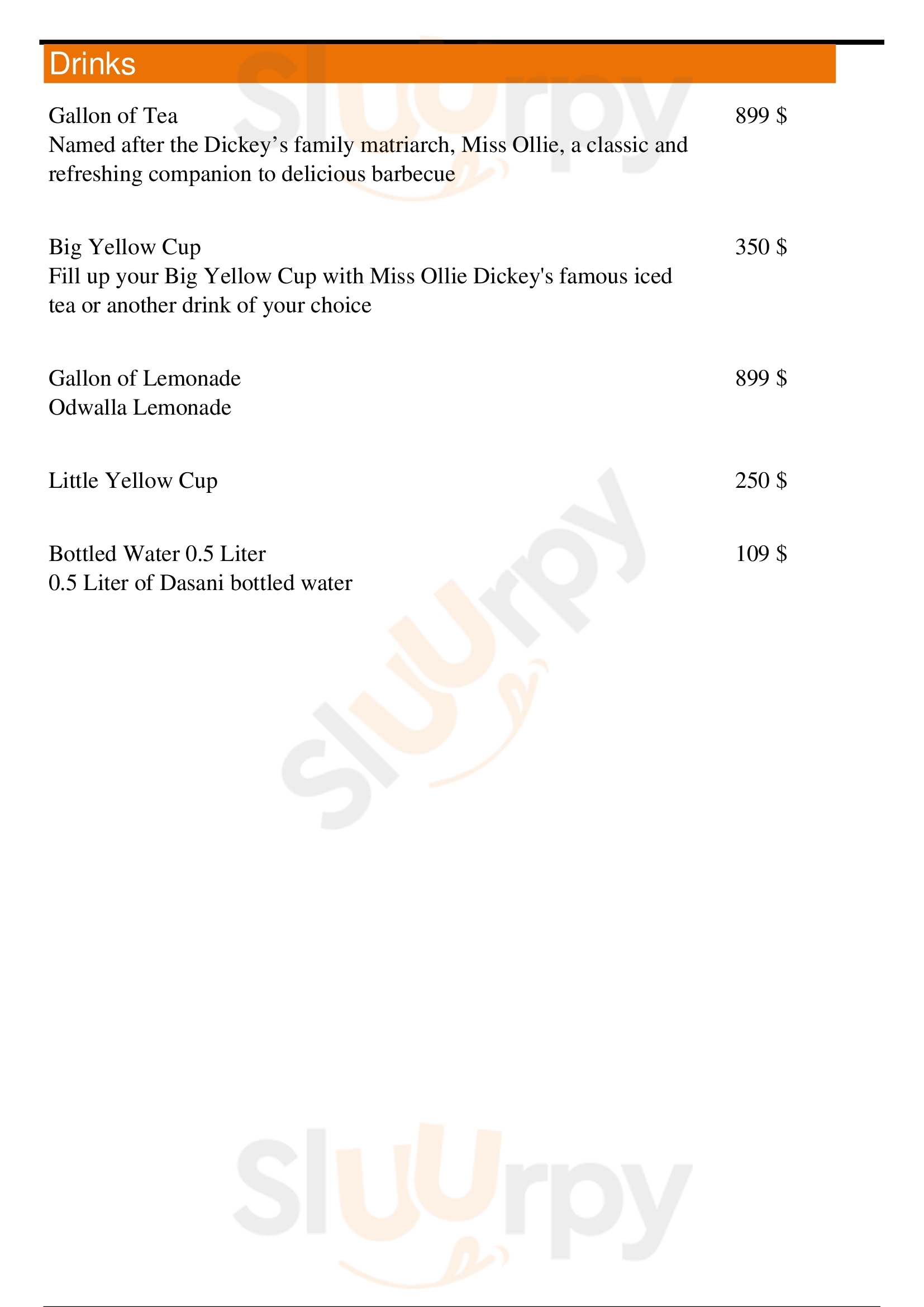 Dickey's Barbecue Pit menù, Beaverton - Main Menu | Sluurpy