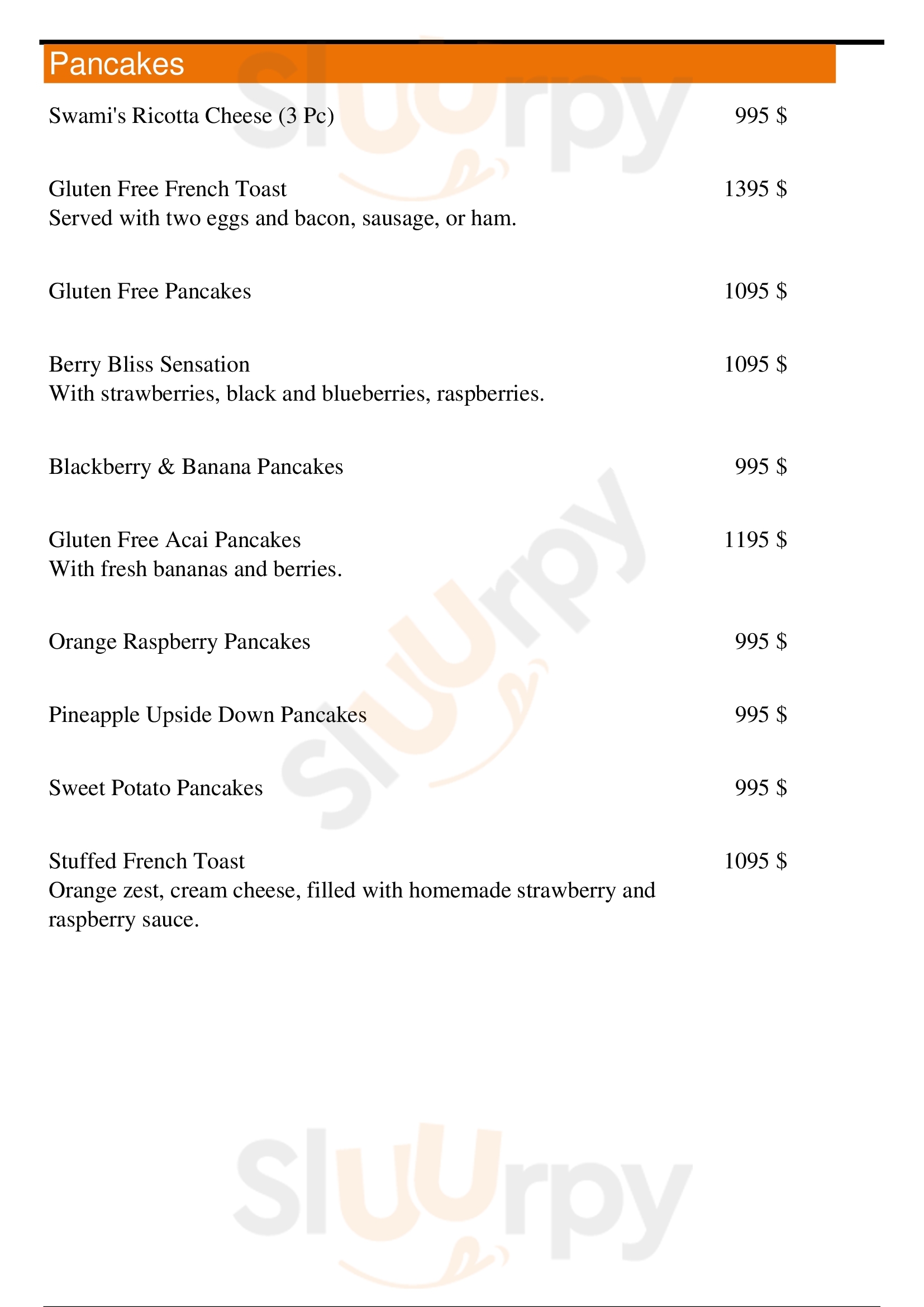 Menù Swami's Cafe, Oceanside | Sluurpy