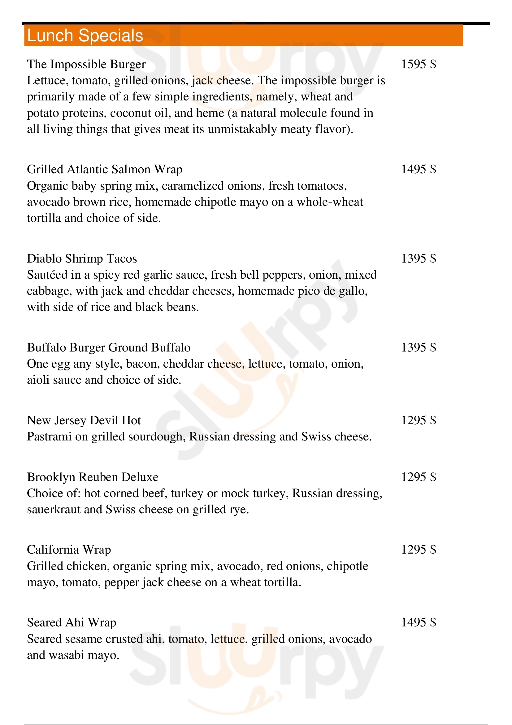 Menù Swami's Cafe, Oceanside | Sluurpy