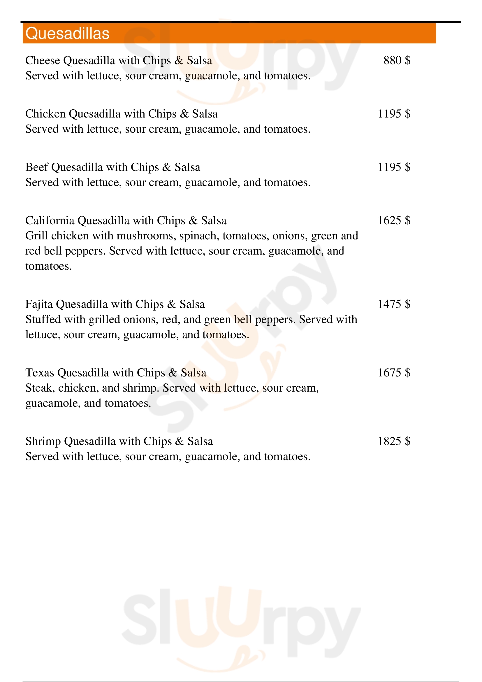 Menu Main Menu - Pueblo Maya Mexican Restaurant, Buford