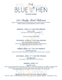 The Blue Hen, Saratoga Springs - Menu & Reviews