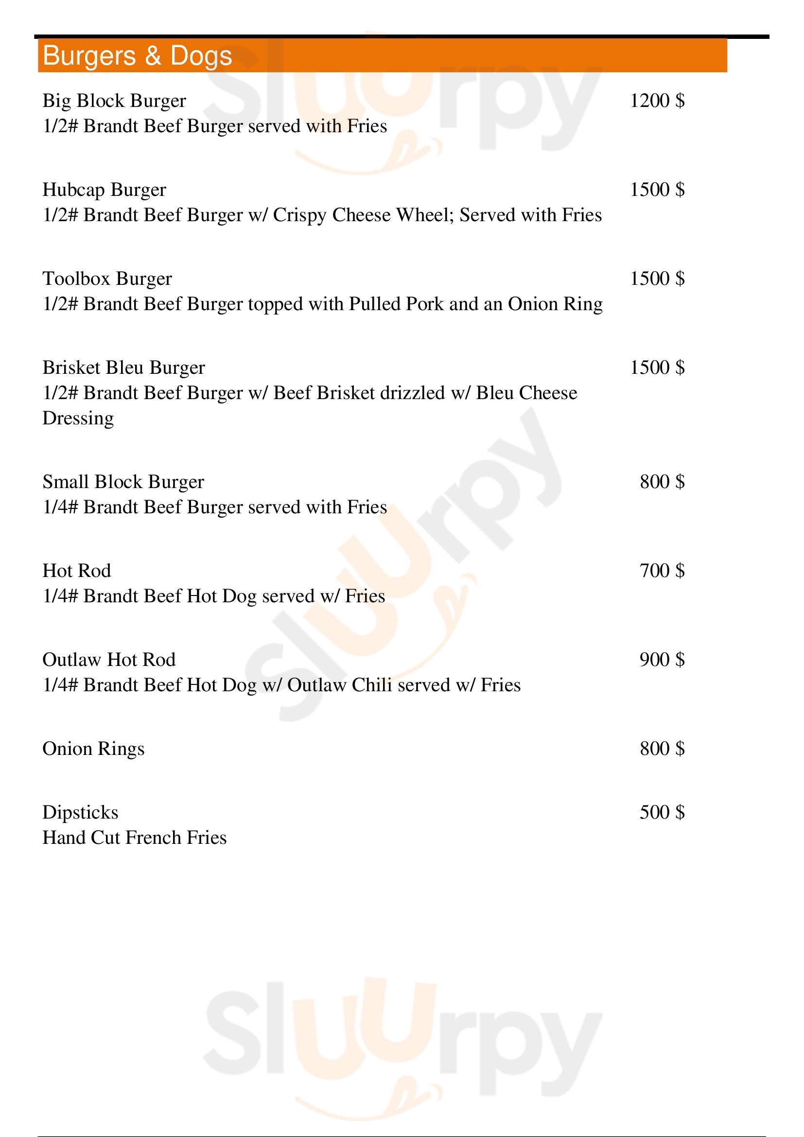 Menù When Pigs Fly Bbq, Vista | Sluurpy