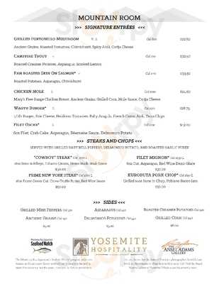 Online menu of BASE CAMP EATERY, YOSEMITE NATIONAL PARK - restaurant ...