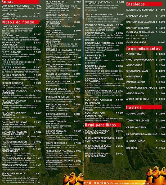Perú Andino menù, Santiago - Food | Sluurpy