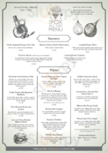The Fox Inn, Kelham - Main Street | Menu and Prices