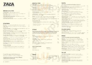 Zaza, Enfield - 88-90 Chase Side - Menu and Prices