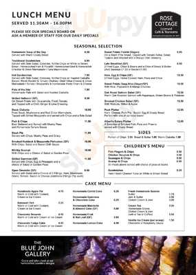 Rose Cottage Cafe & Bistro, Castleton - Cross Street - Menu and Prices