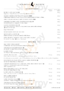 The Hand & Crown, Sawbridgeworth - 17 High Wych Road - Menu and Prices