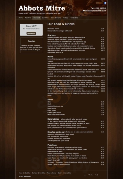 Abbots Mitre, Chilbolton - Menu & Reviews