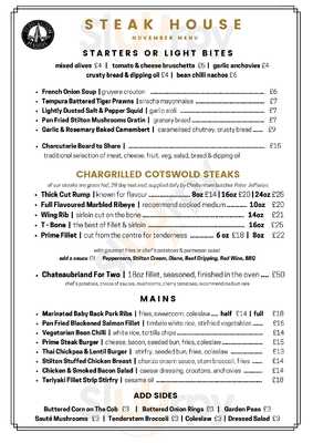 The Teddington Hands Inn, Teddington - Evesham Road - Menu and Prices