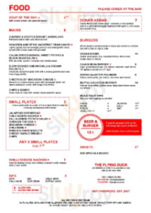 The Flying Duck, Glasgow - 142 Renfield Street | Menu and Prices