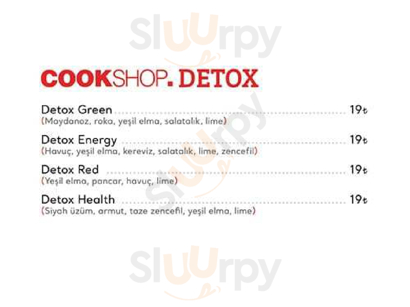 Cookshop menù, İstanbul - Main Menu | Sluurpy