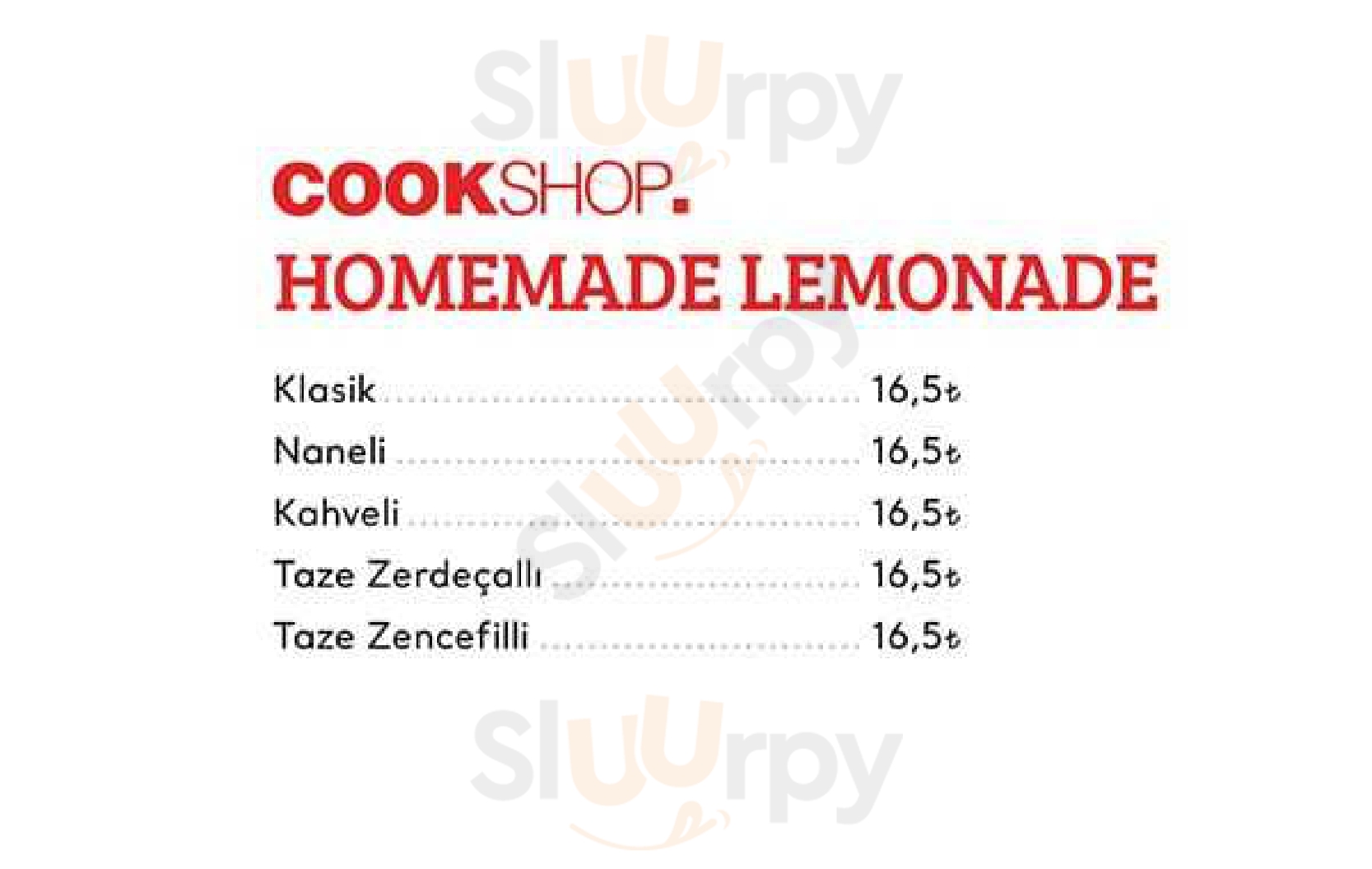 Cookshop menù, İstanbul - Main Menu | Sluurpy
