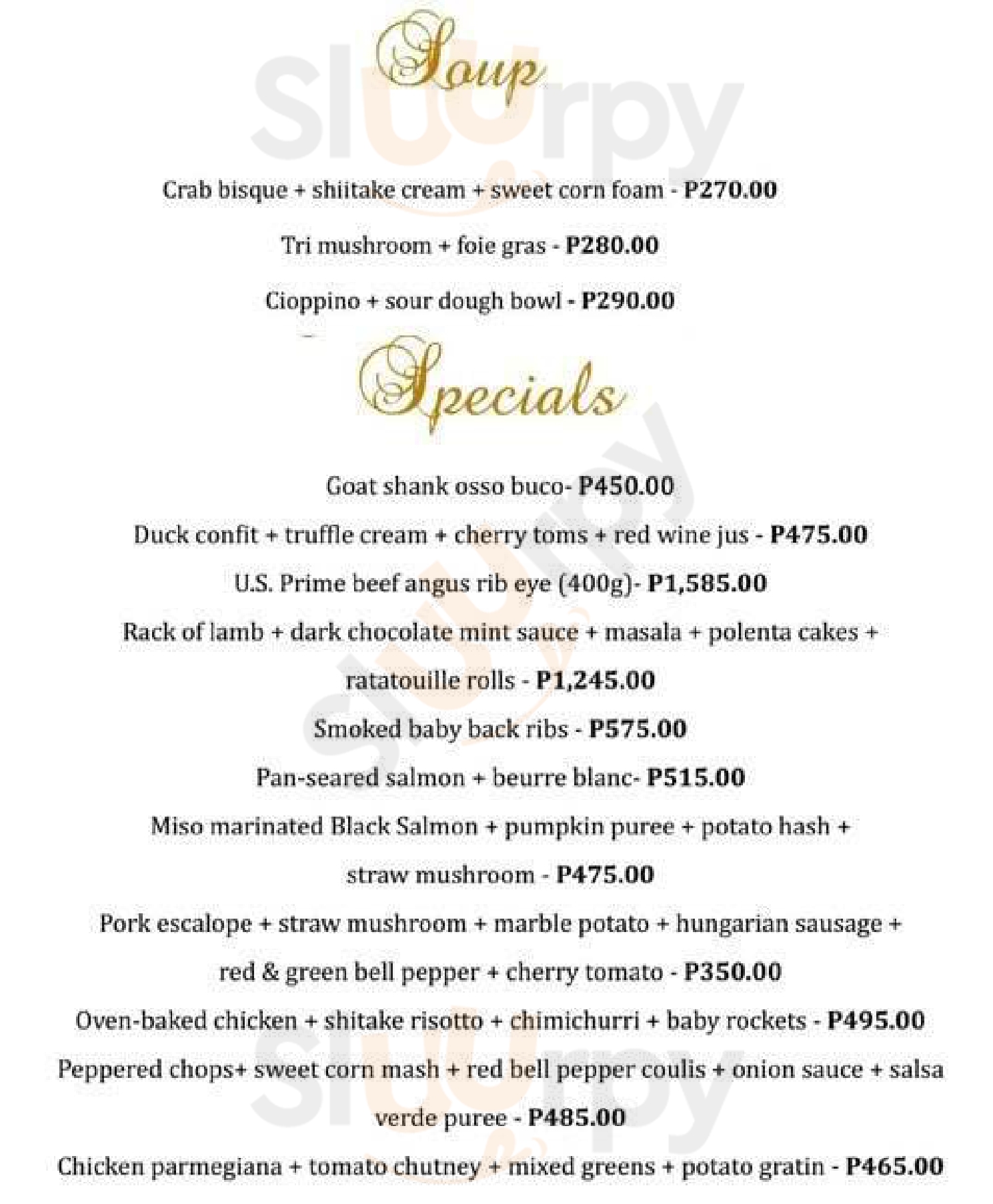 Menù Scape Skydeck, Lapu Lapu | Sluurpy