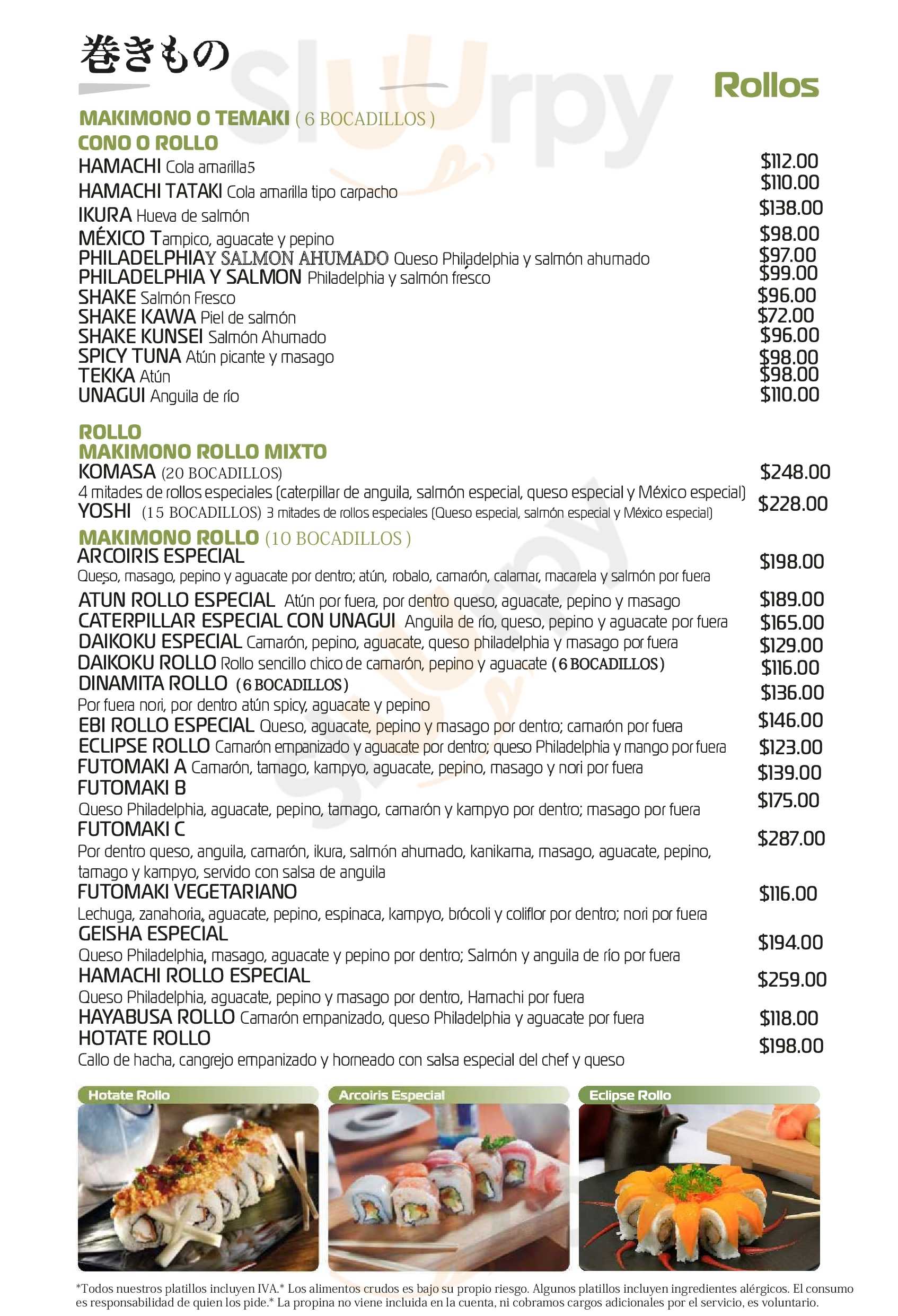 Daikoku (insurgentes) menù, Ciudad de México - Main Menu | Sluurpy