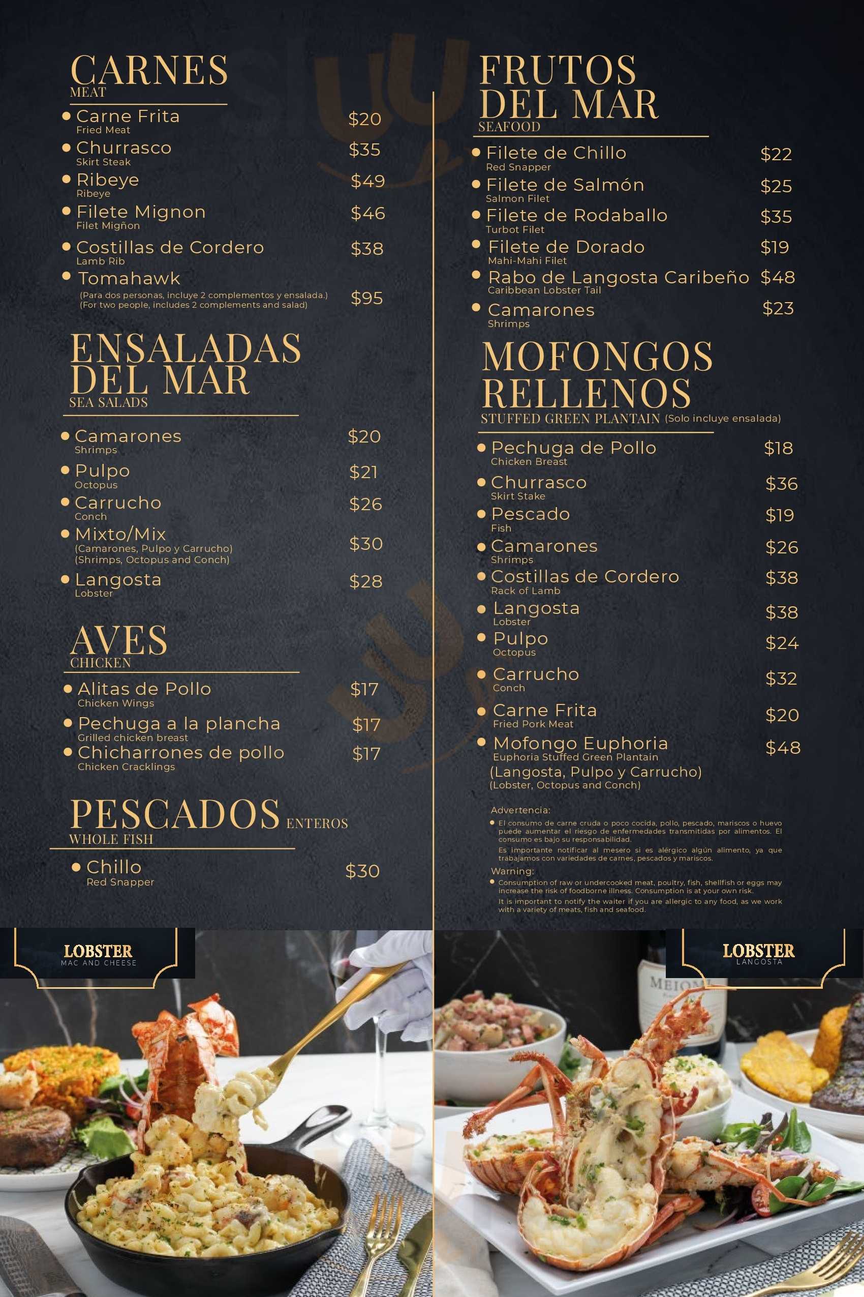 Euphoria Restaurant menù, Isla Verde - Main Menu | Sluurpy